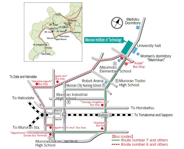 Access Map | English TOP | 国立大学法人 室蘭工業大学 国際交流センター